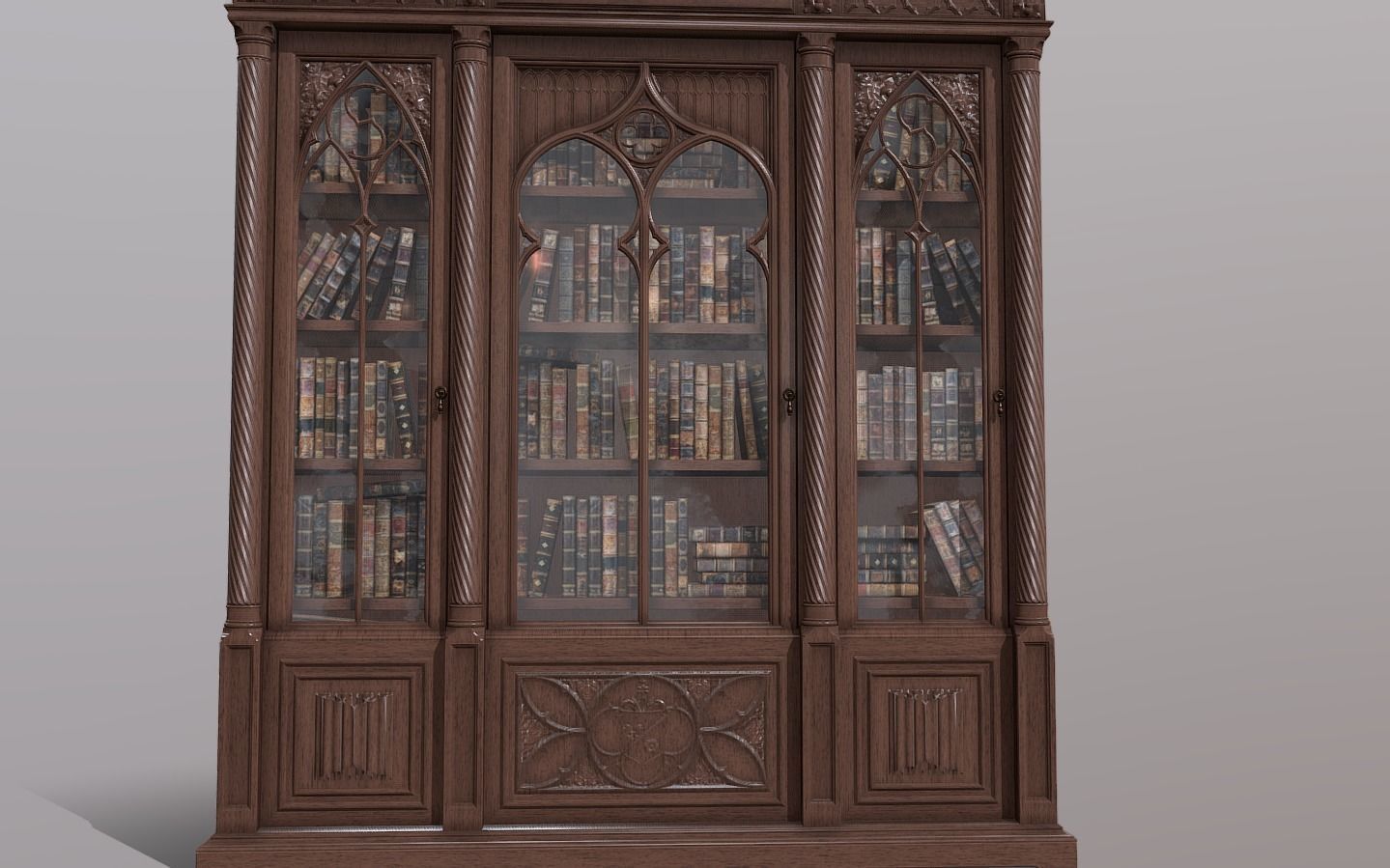 Gothic Cabinet Bookcase 3D model | CGTrader