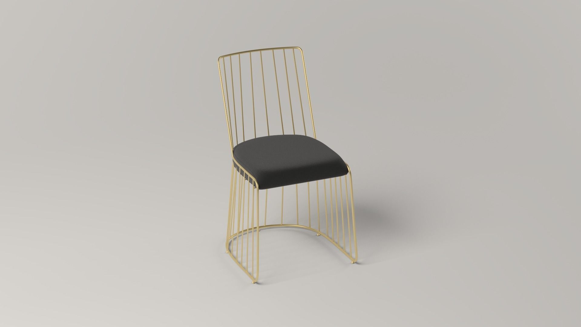 3D Cage Chair Velvet and Gold 3D model | CGTrader