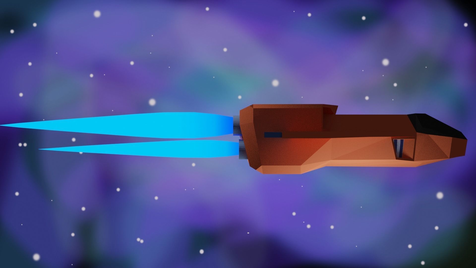 3D model Orange Cartoon Space Ship VR / AR / low-poly | CGTrader