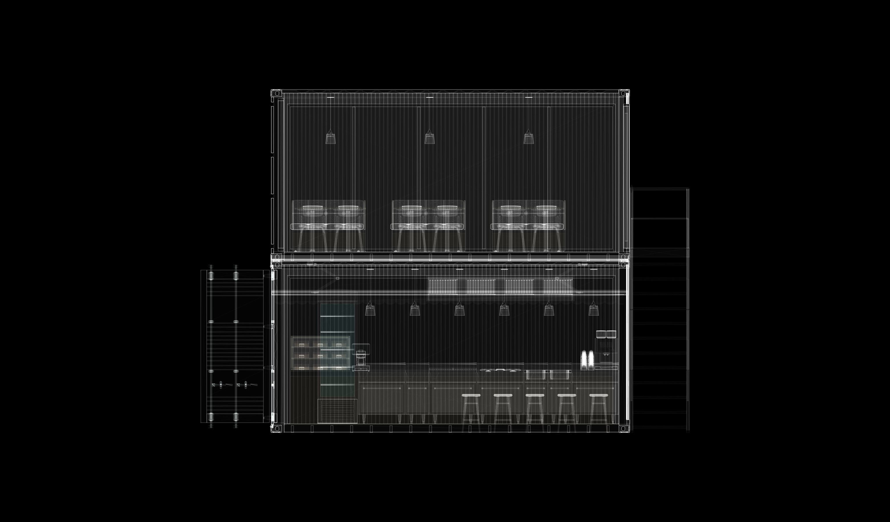 Multilevel Container Cafe 3D model | CGTrader