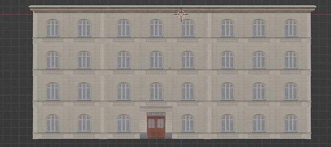 highpoly building with windows and balconies free 3D model | CGTrader