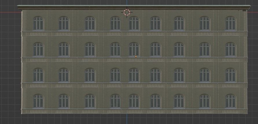 highpoly building with windows and balconies free 3D model | CGTrader