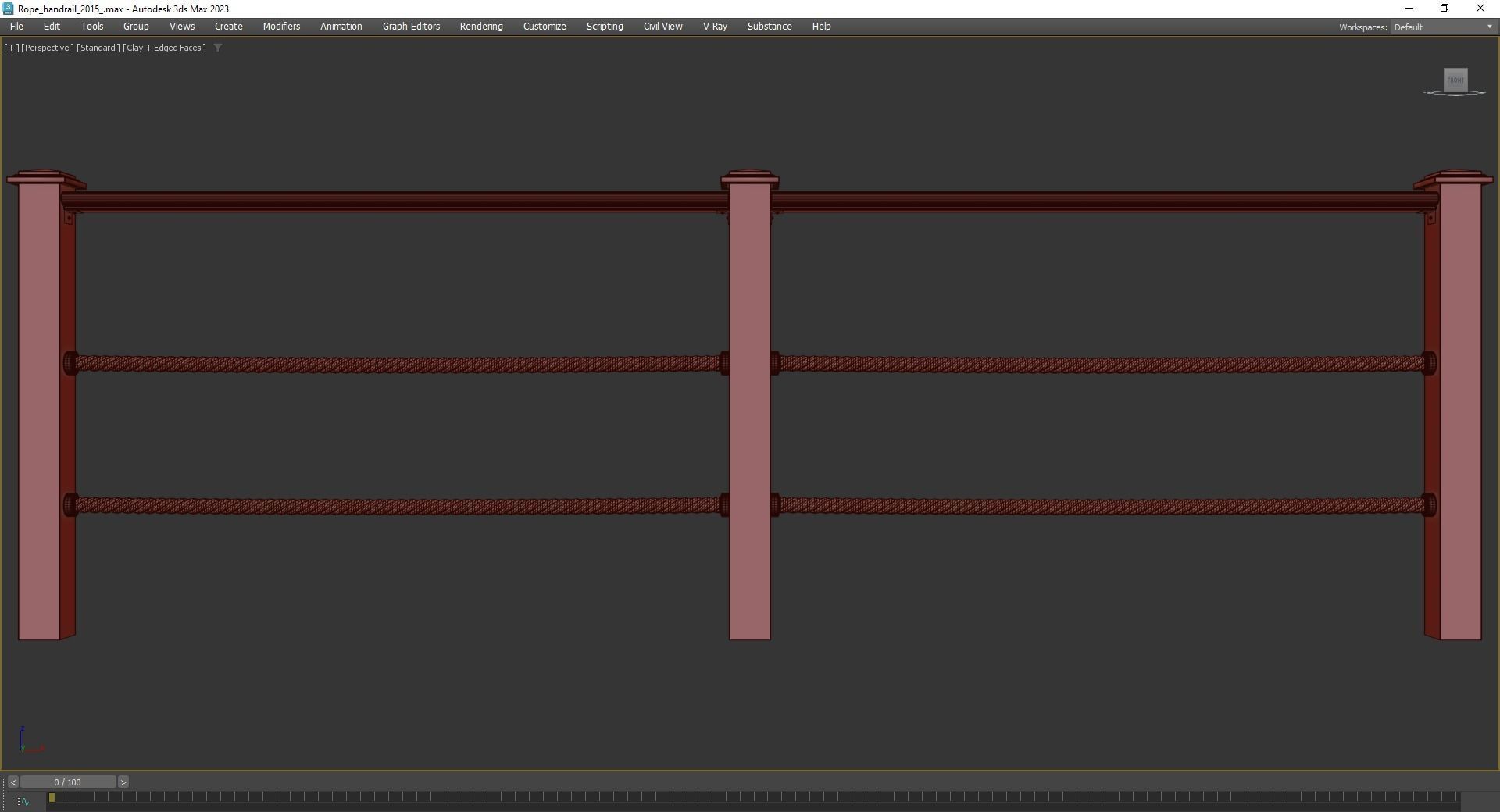 Rope handrail 3D model | CGTrader