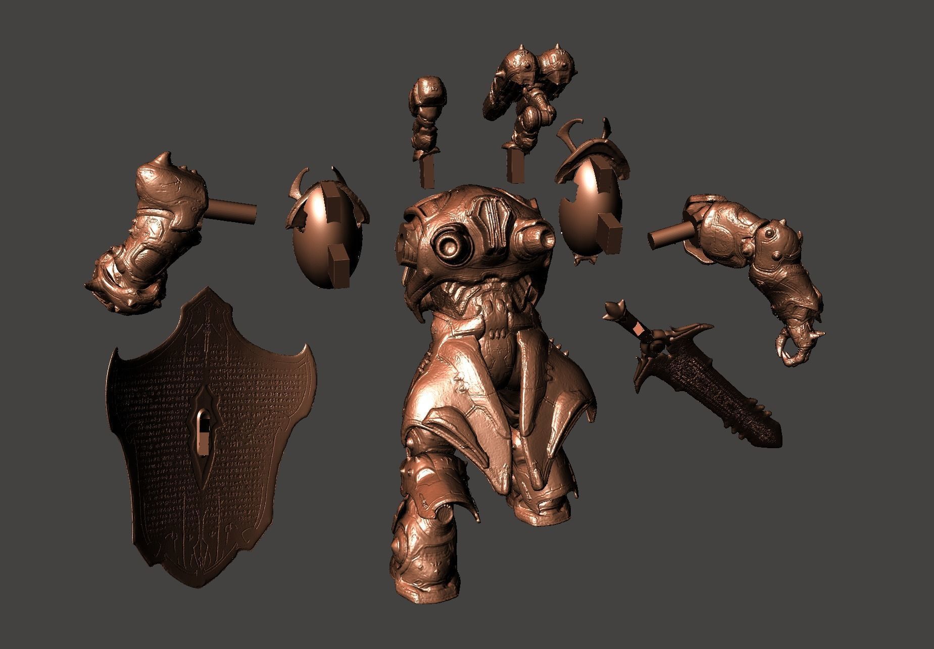 DAVOTH DARK LORD MECH -DOOM ETERNAL MODULAR ARTICULATED STL 3D model 3D ...