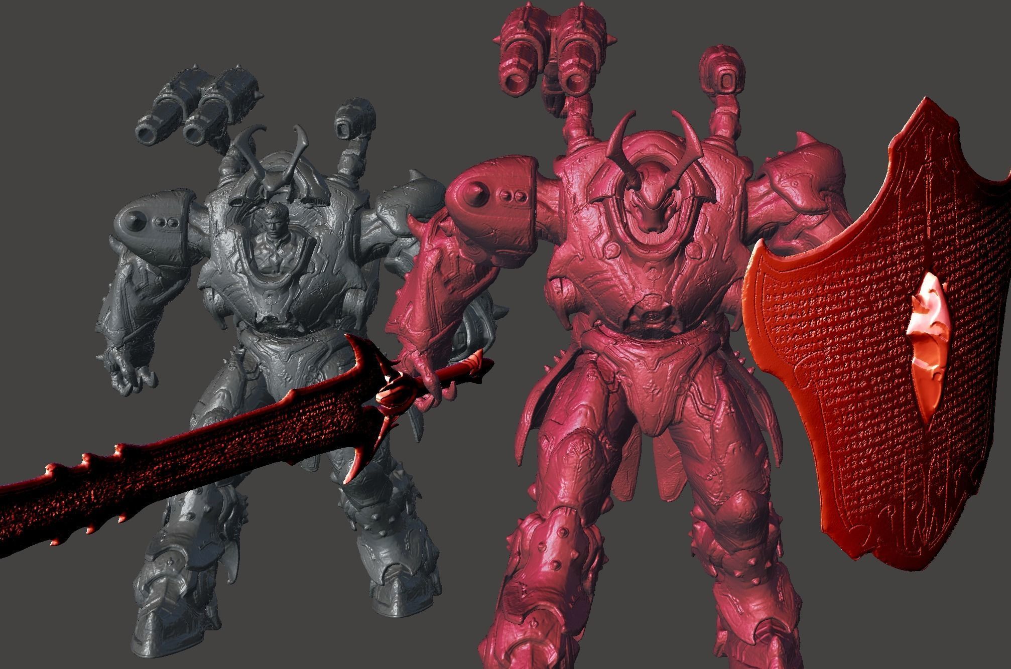 DAVOTH DARK LORD MECH -DOOM ETERNAL MODULAR ARTICULATED STL 3D model 3D ...