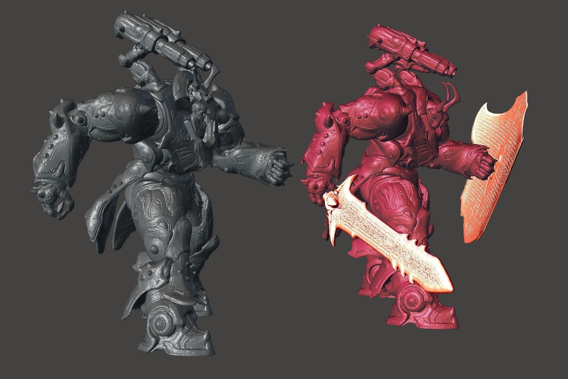 DAVOTH DARK LORD MECH -DOOM ETERNAL MODULAR ARTICULATED STL 3D model 3D ...