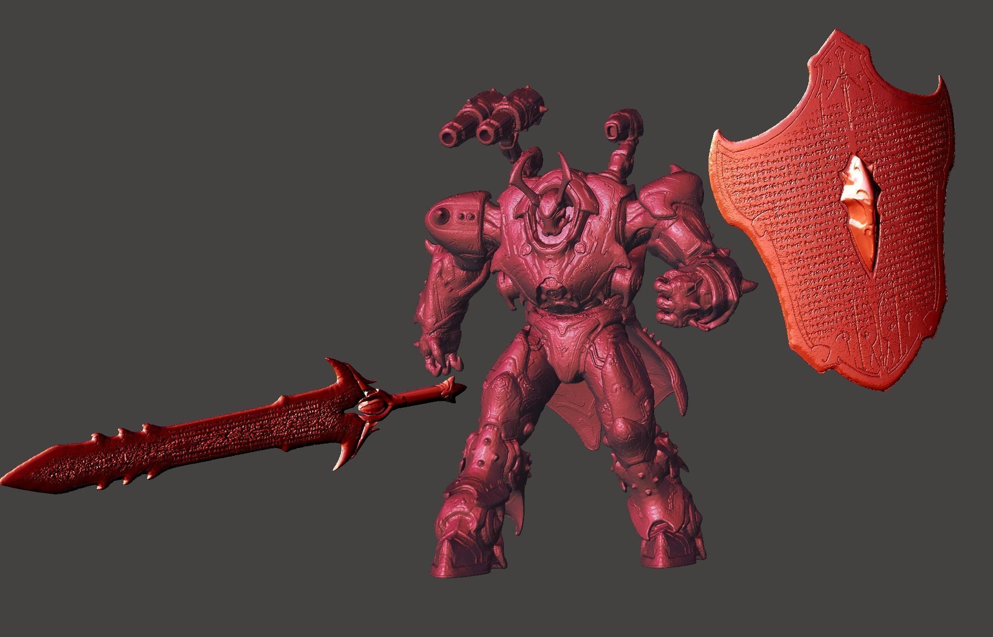 DAVOTH DARK LORD MECH -DOOM ETERNAL MODULAR ARTICULATED STL 3D model 3D ...