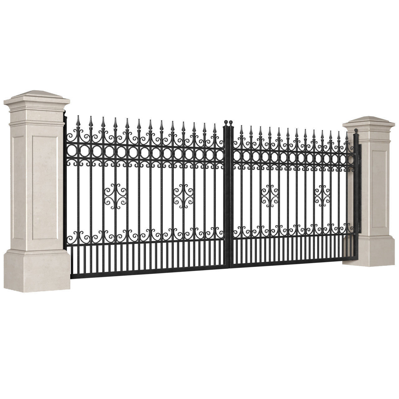 Entrance Forged Gates in classic style 3D model | CGTrader
