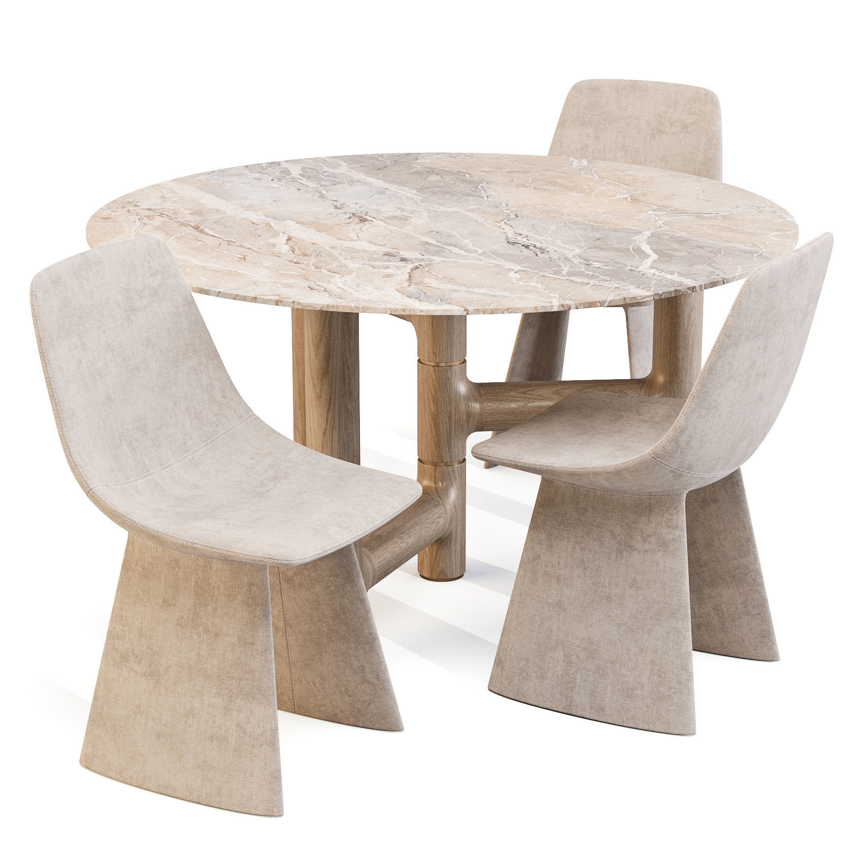 3D model Dining Set 01 Bonaldo Pivot Table and Agea Chairs VR / AR ...