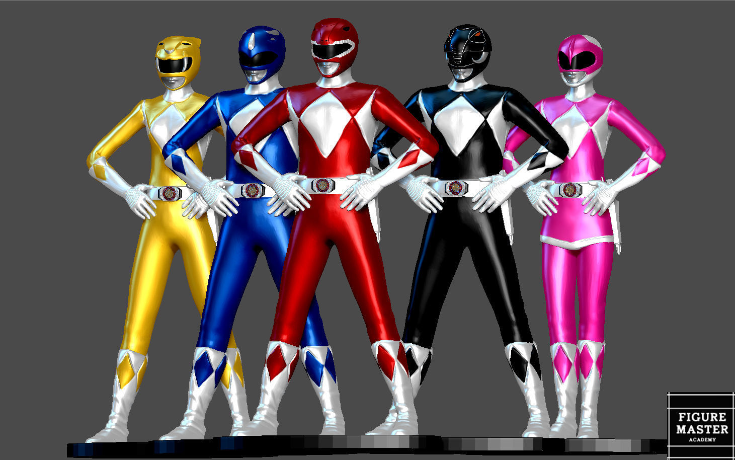 MIGHTY MORPHIN POWER RANGERS MMPR PACK CHARACTER 3D PRINT 3D model 3D ...