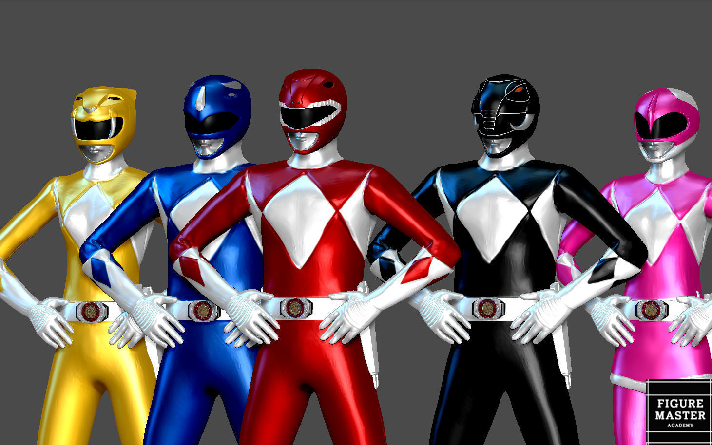 MIGHTY MORPHIN POWER RANGERS MMPR PACK CHARACTER 3D PRINT 3D model 3D ...