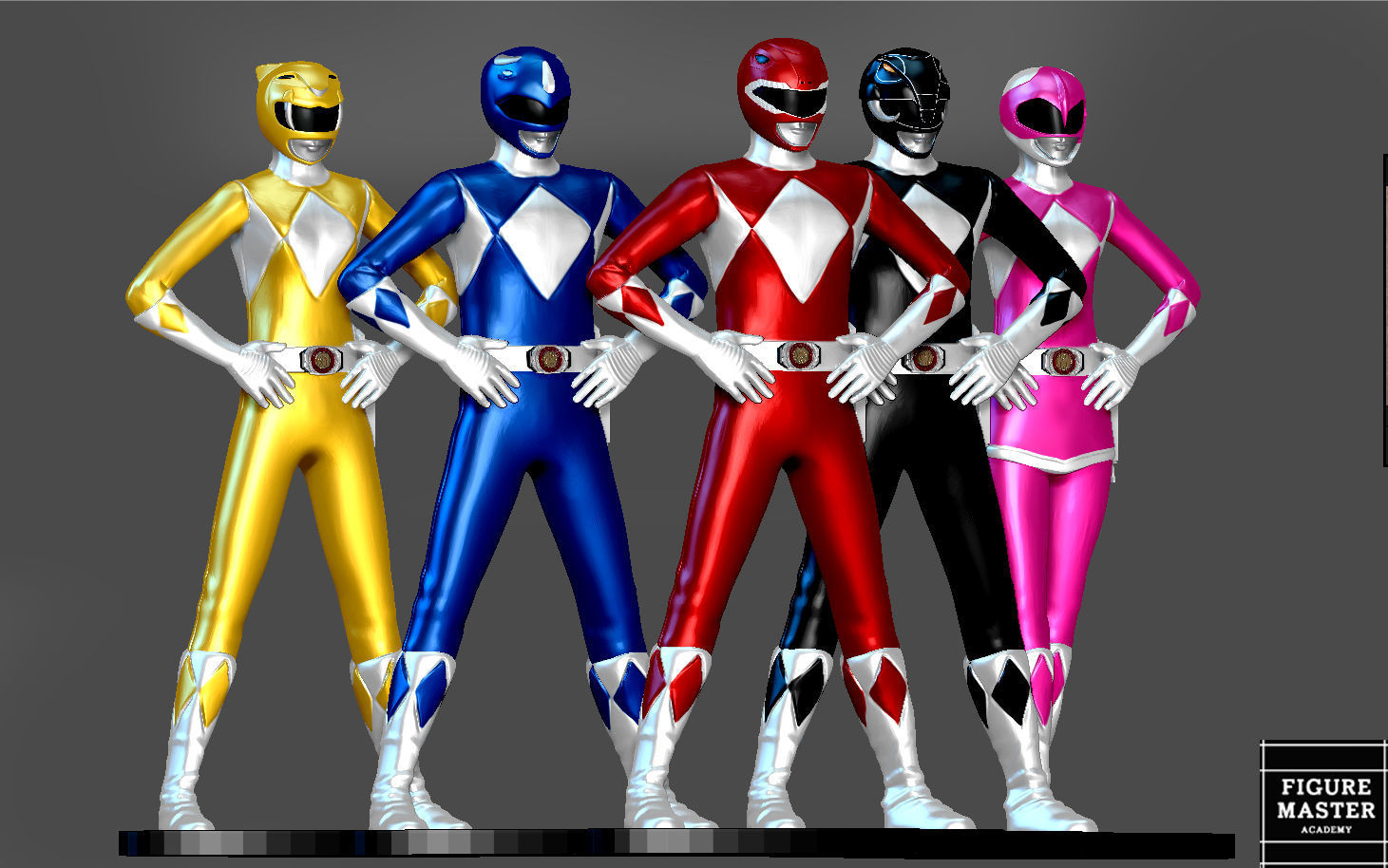 MIGHTY MORPHIN POWER RANGERS MMPR PACK CHARACTER 3D PRINT 3D model 3D ...