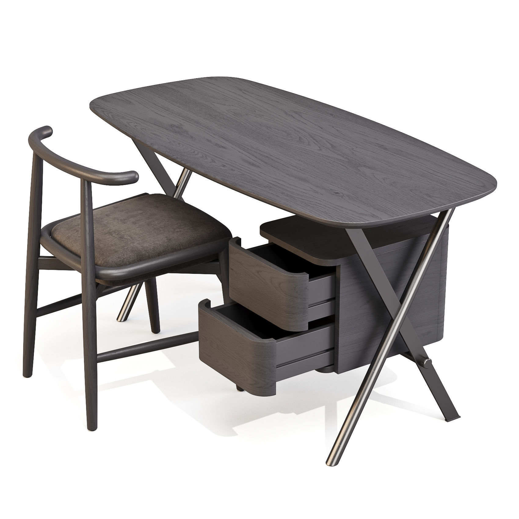 3D model Writing Set Meridiani Jasper Desk and Emilia Chair VR / AR ...