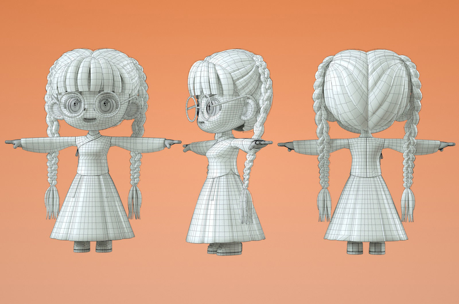 Cartoon Hanfu Girl 3d Model Cgtrader