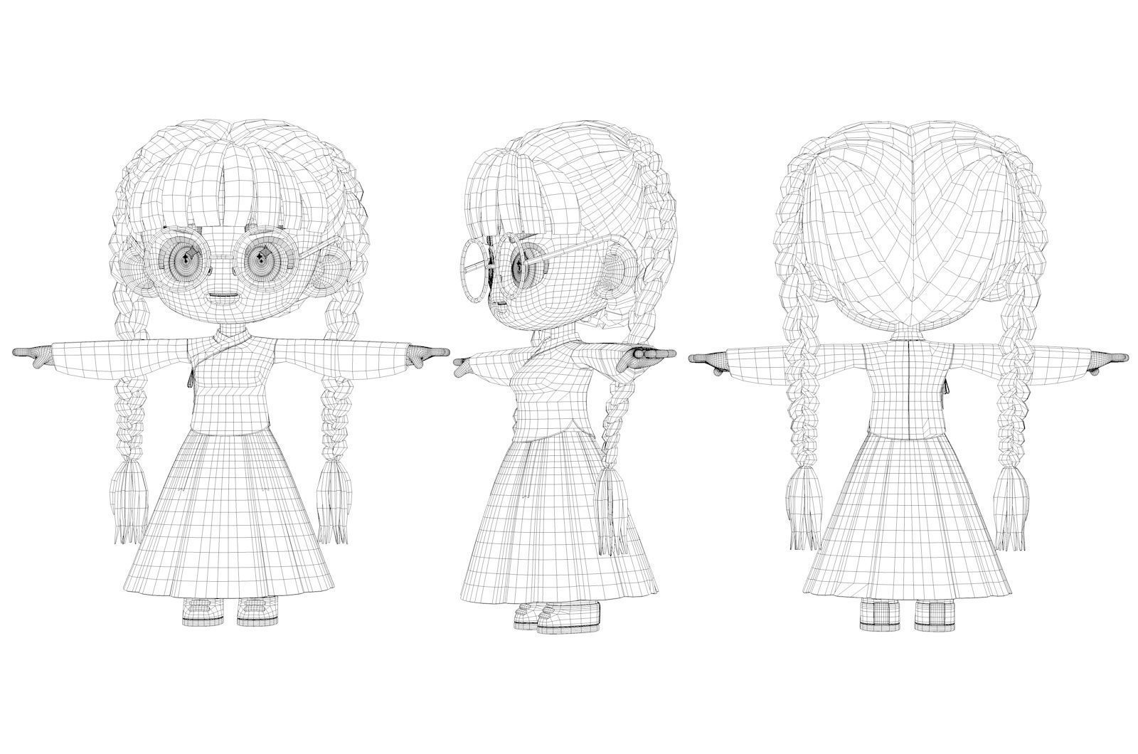 Cartoon Hanfu Girl 3d Model Cgtrader