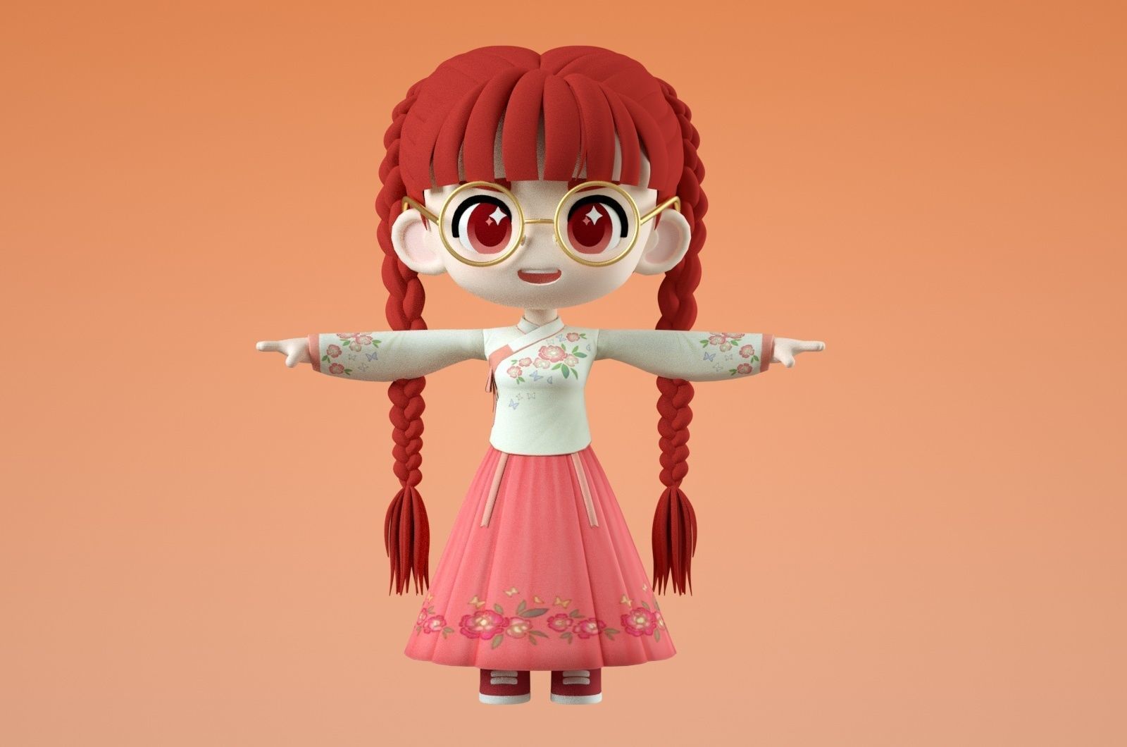 Cartoon Hanfu Girl 3d Model Cgtrader