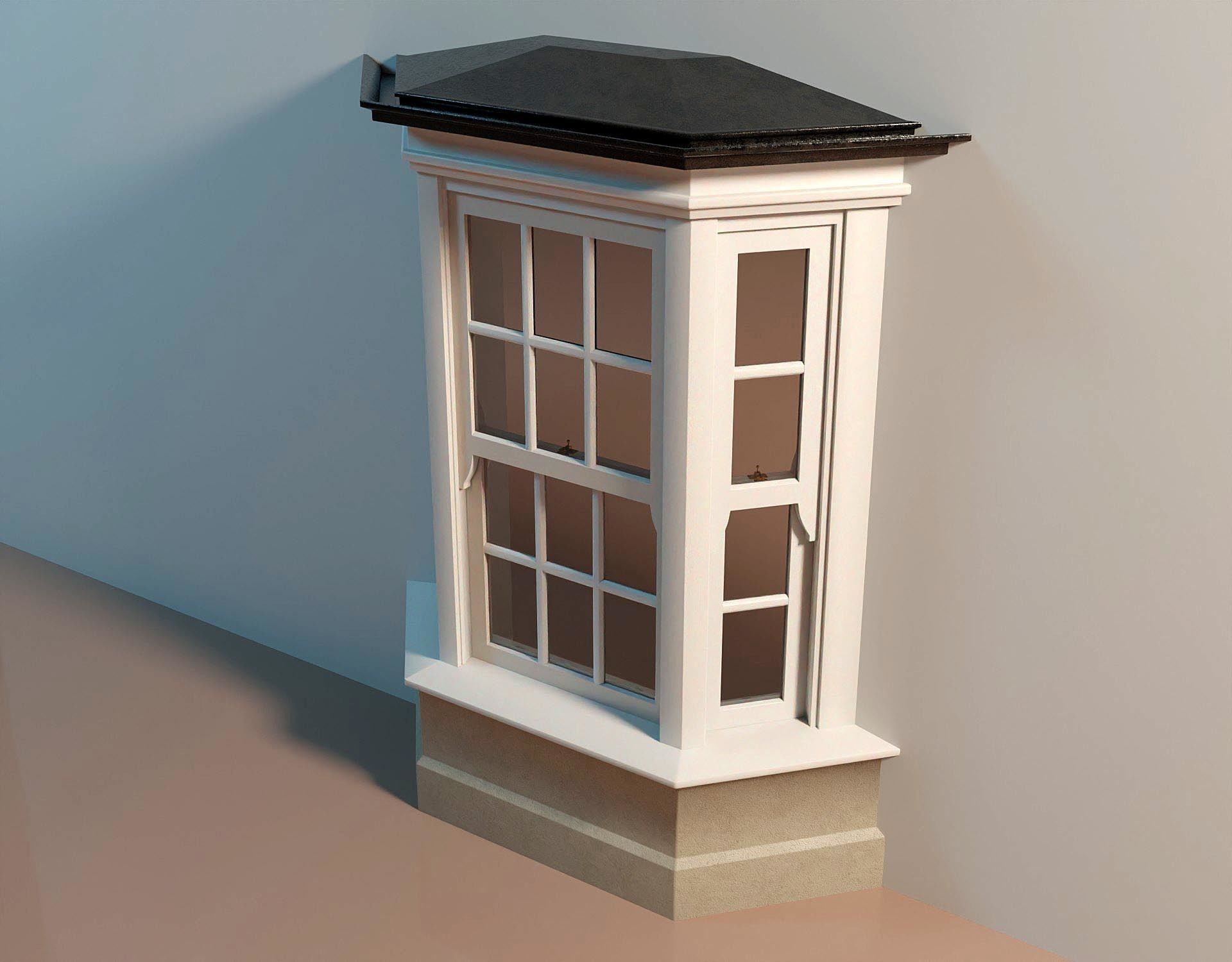 3D model Bay Window with Movable Sash Window Components VR / AR / low ...