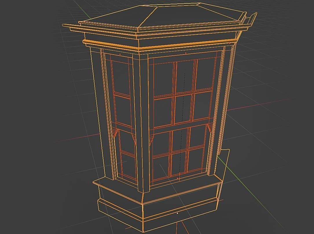3D model Bay Window with Movable Sash Window Components VR / AR / low ...