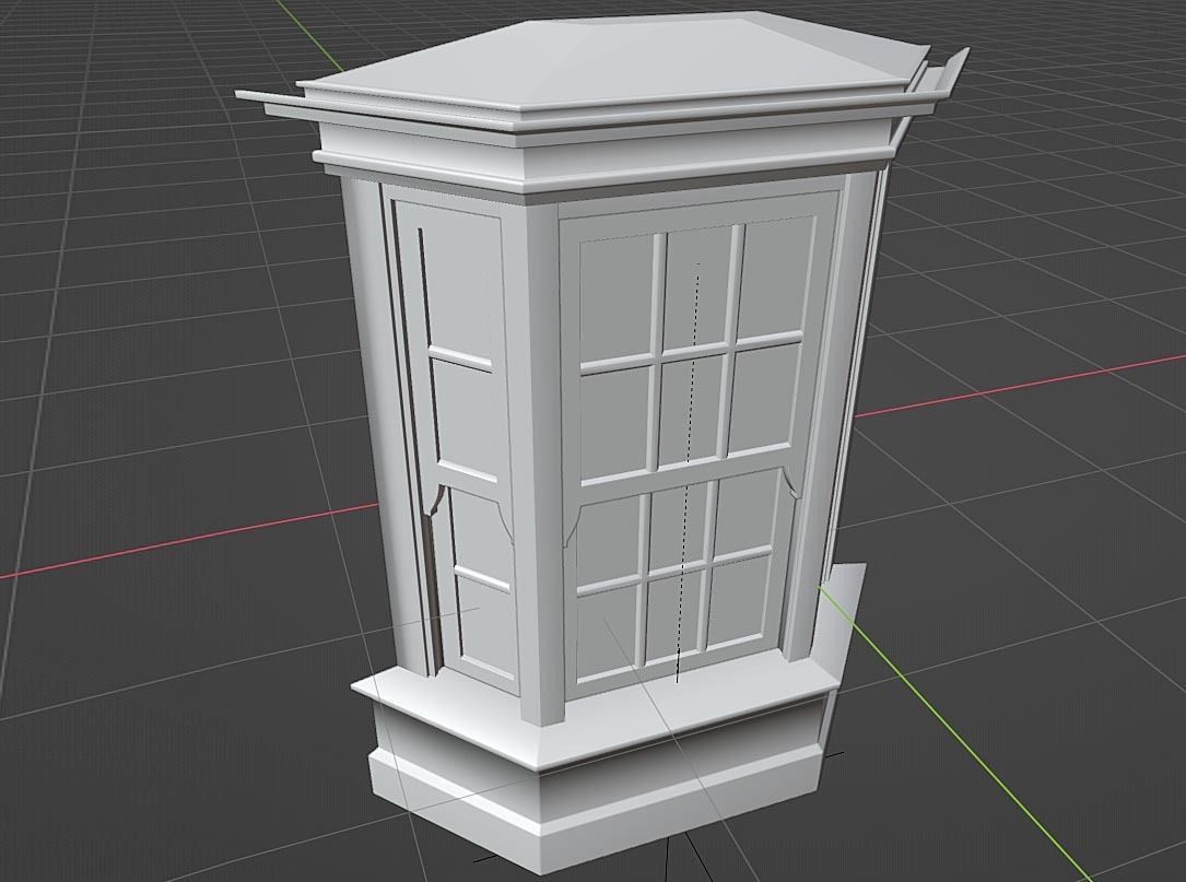 3D model Bay Window with Movable Sash Window Components VR / AR / low ...