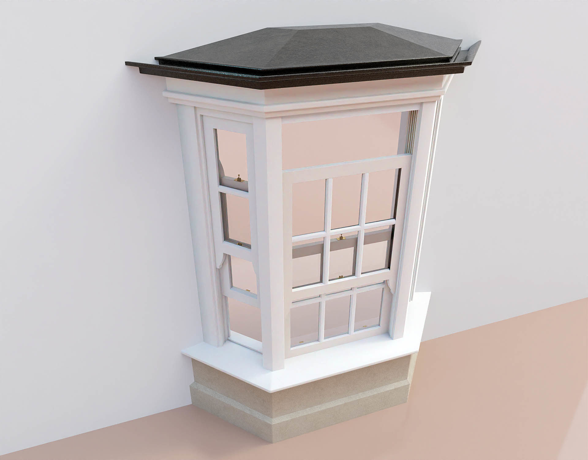 3D model Bay Window with Movable Sash Window Components VR / AR / low ...