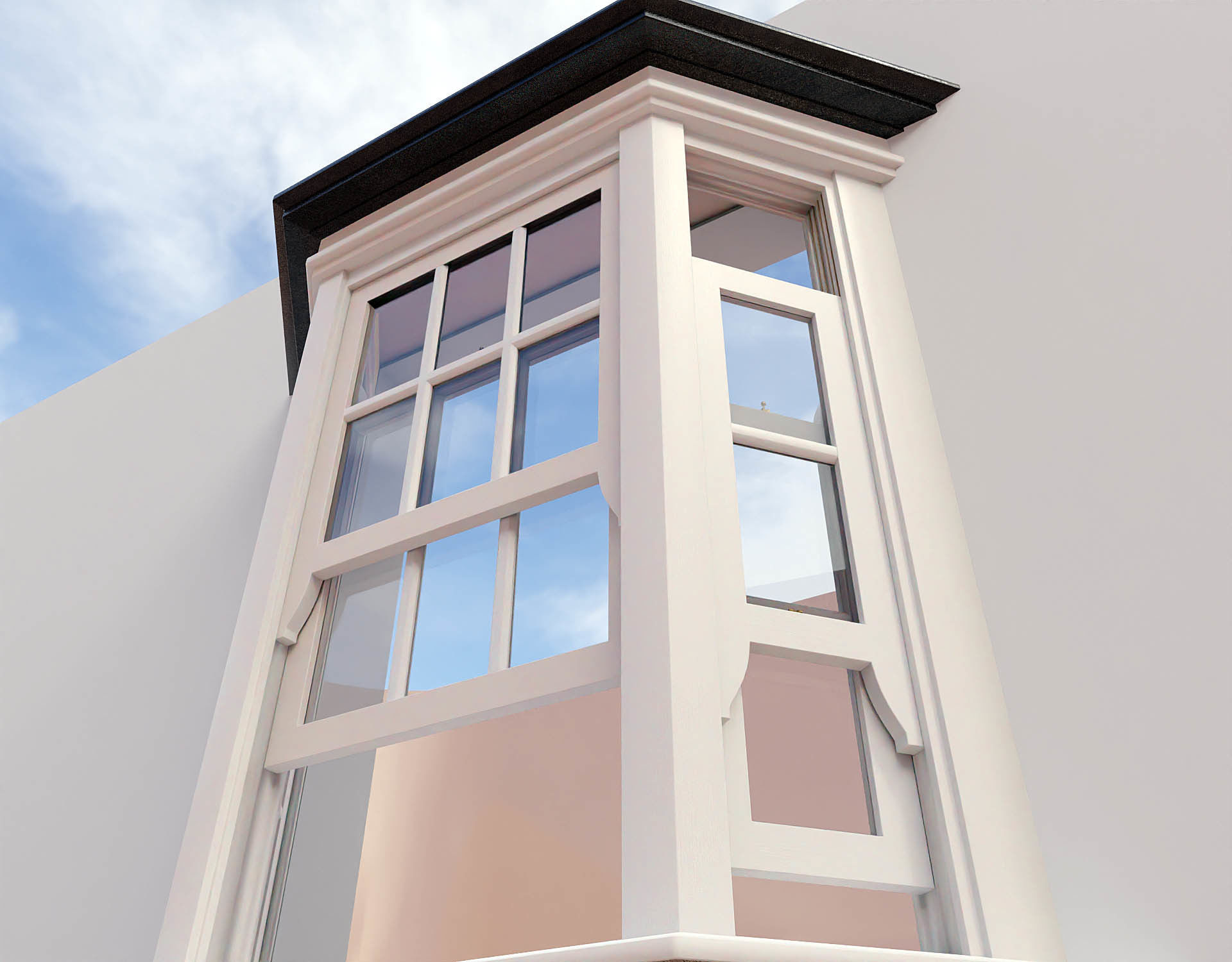 3D model Bay Window with Movable Sash Window Components VR / AR / low ...