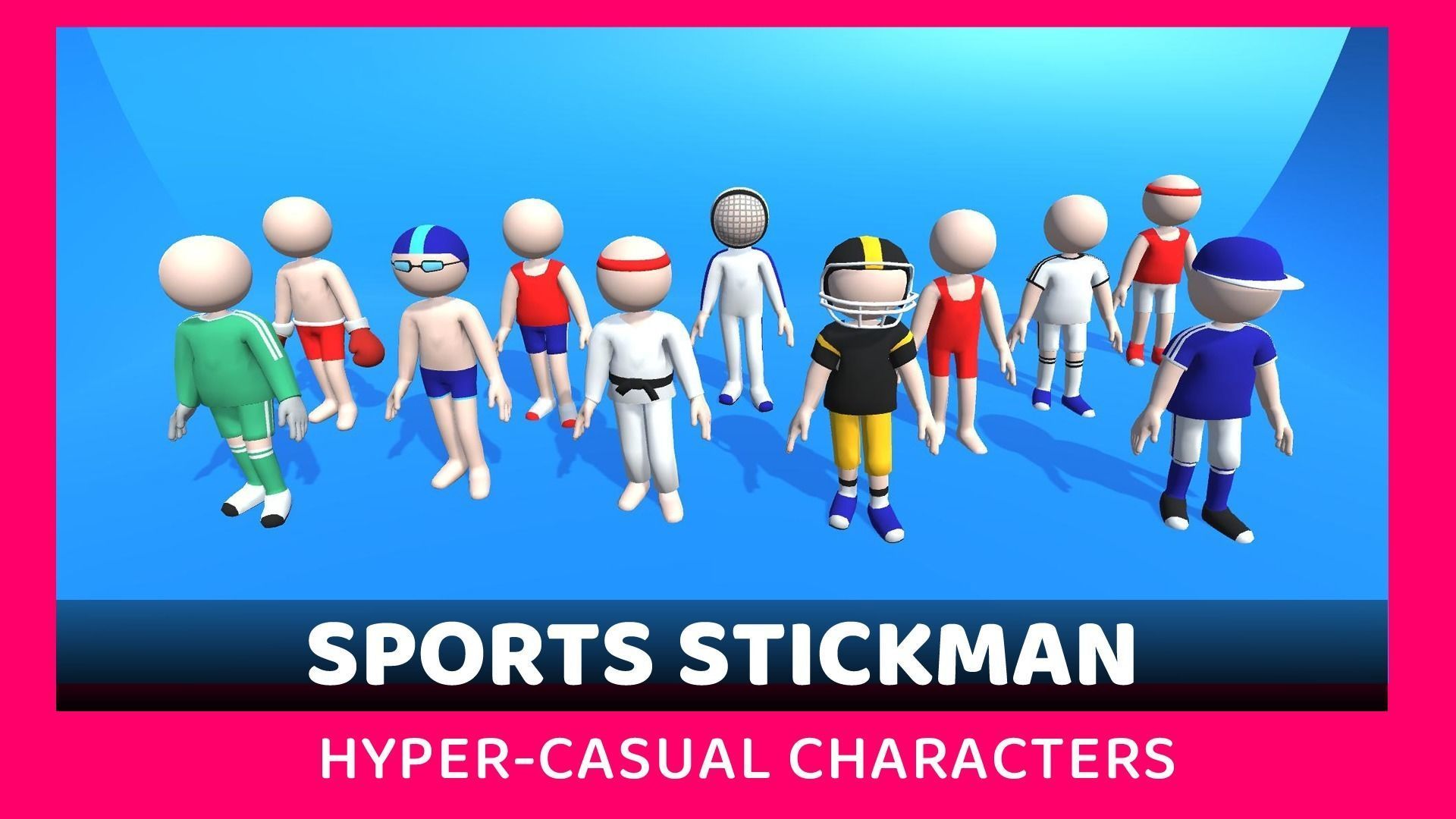 3D model Hyper-Casual Low Poly Stickman Characters Sports Pack 3D model ...
