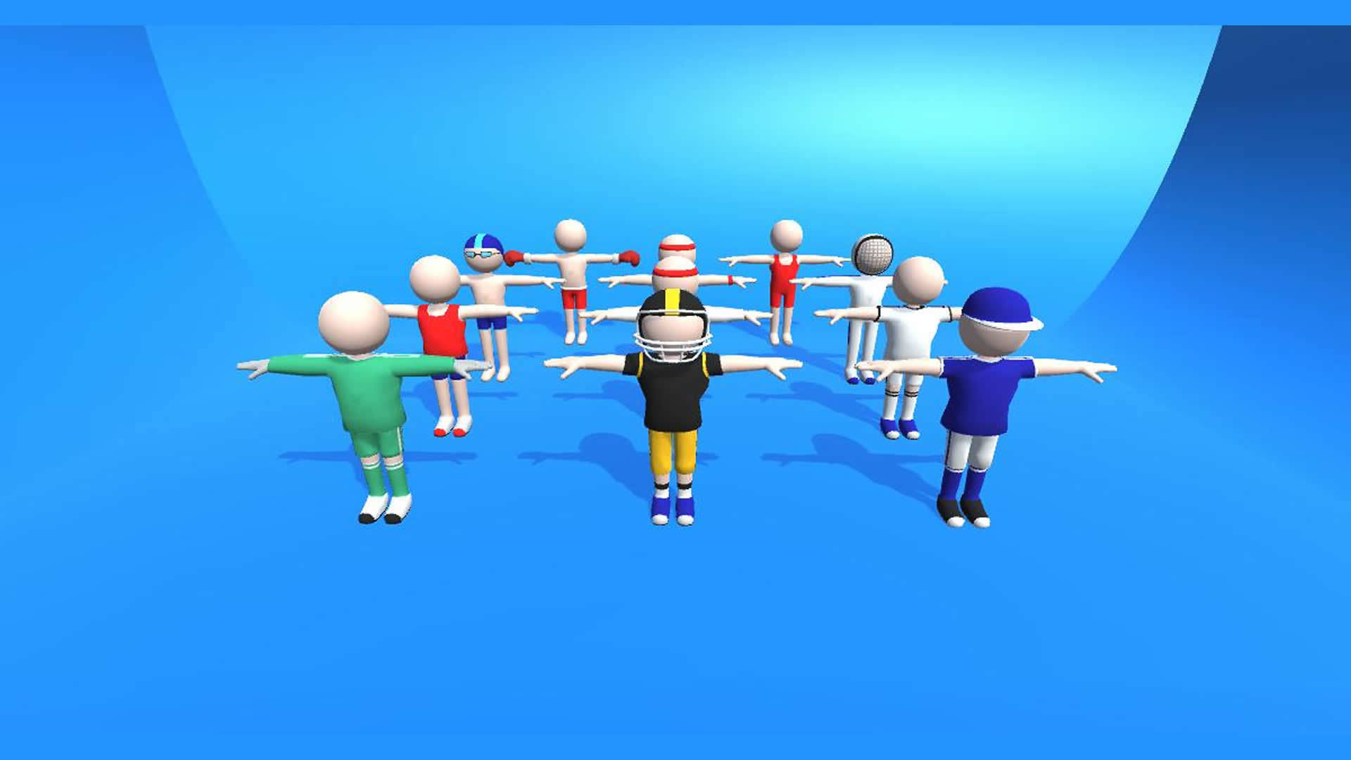 3D model Hyper-Casual Low Poly Stickman Characters Sports Pack 3D model ...