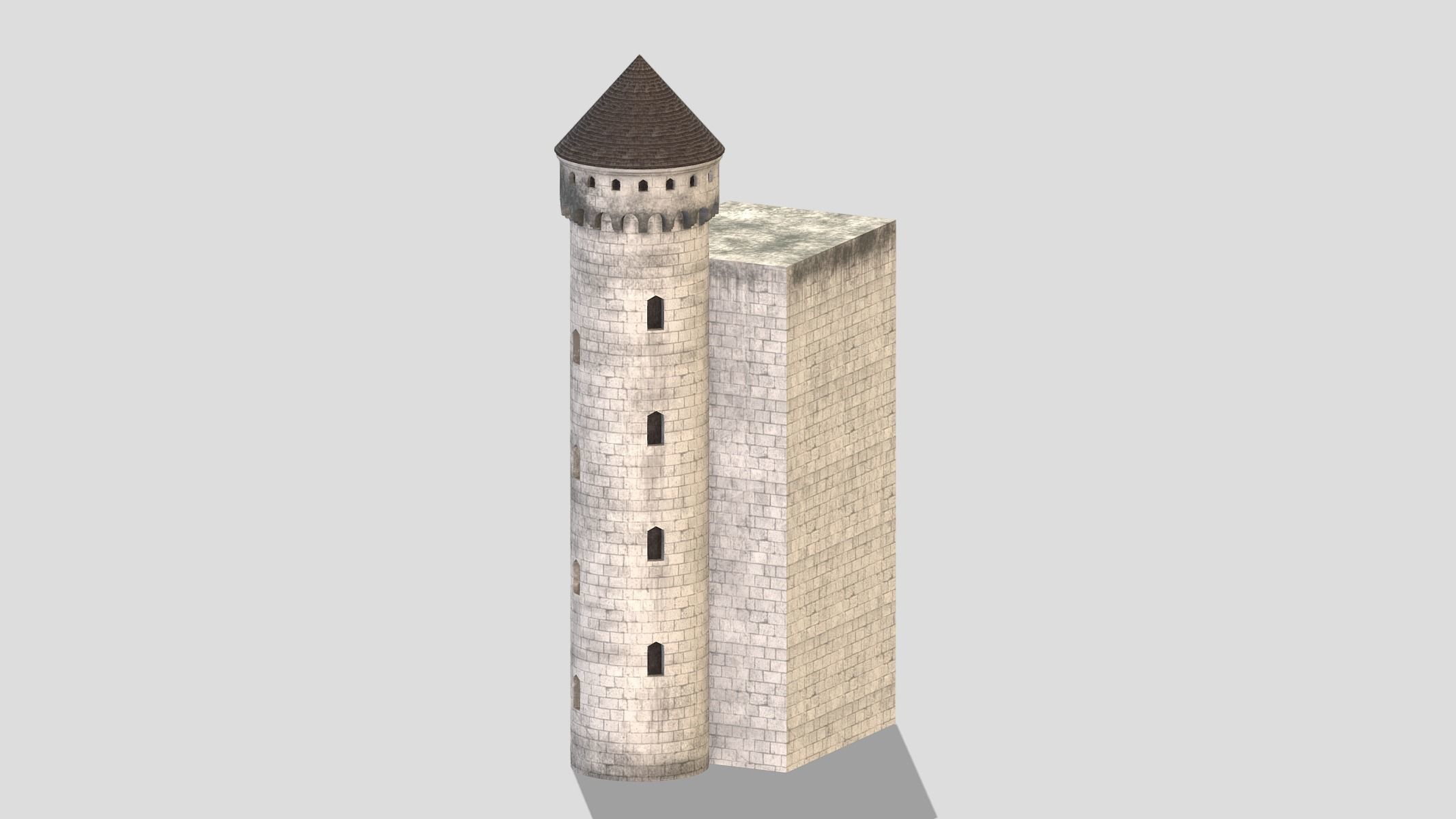 3D model Castle Medieval Middle Ages 02 Low Poly PBR Realistic VR / AR ...