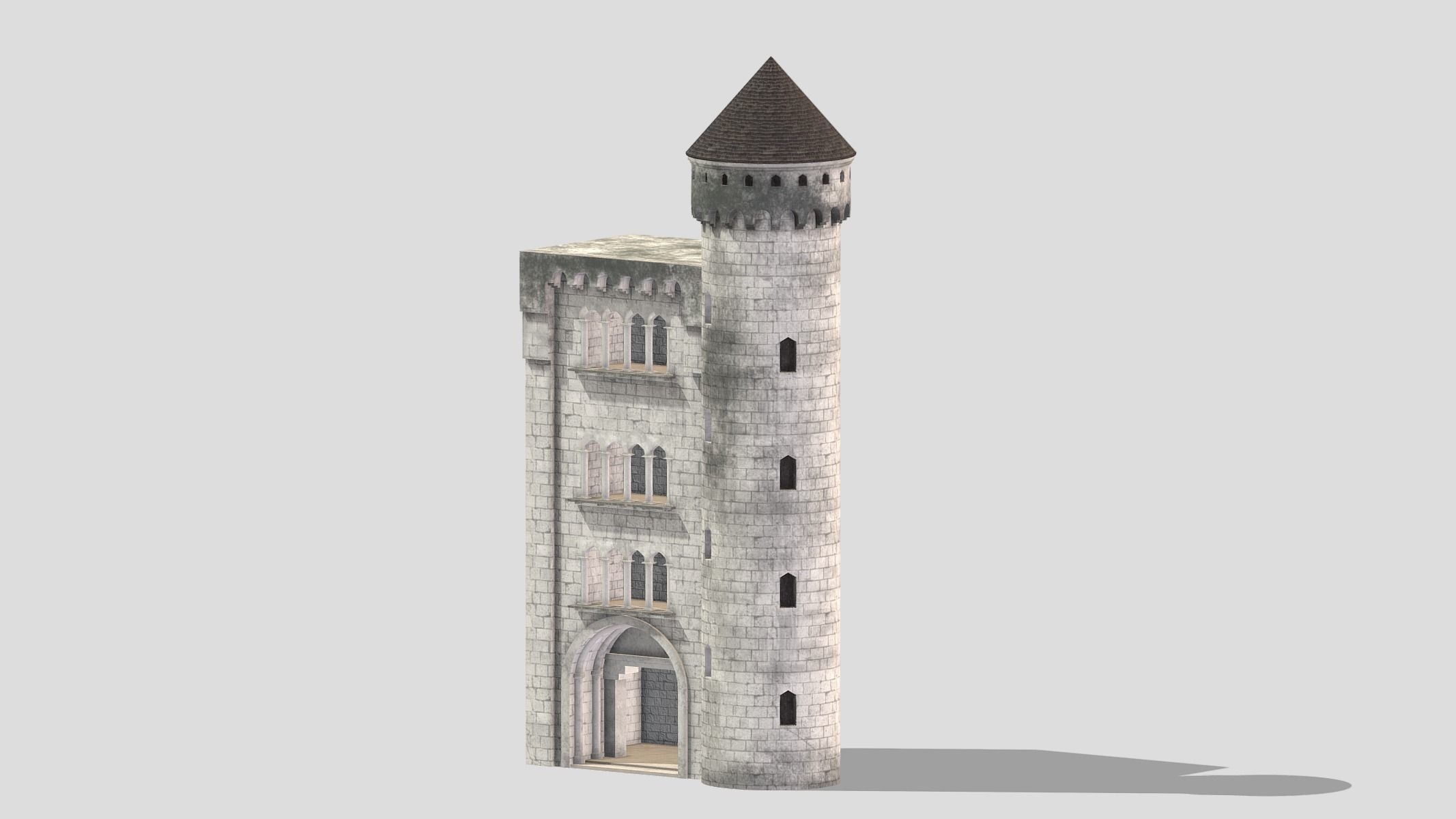 3D model Castle Medieval Middle Ages 02 Low Poly PBR Realistic VR / AR ...