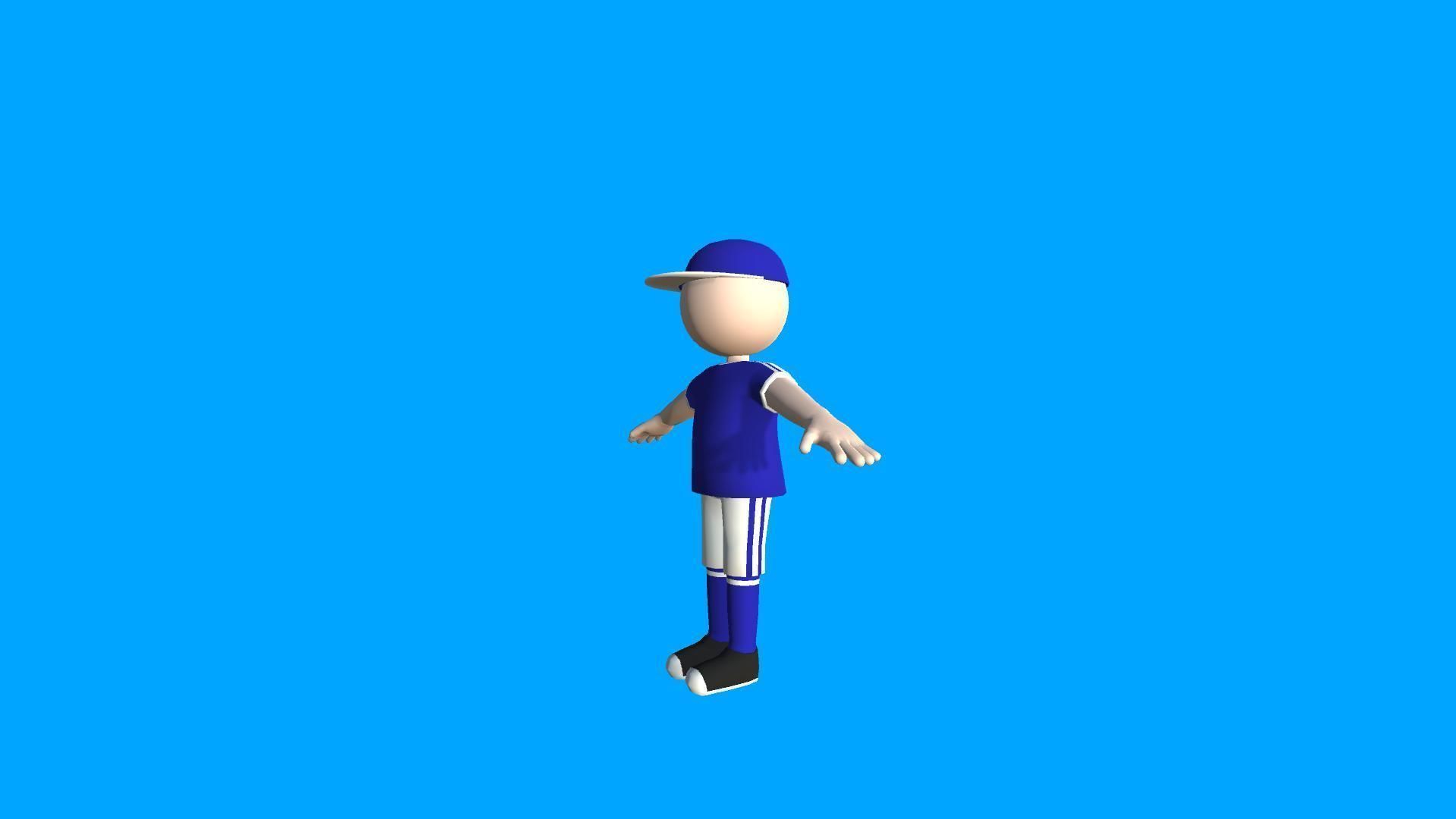 3D model Baseball Player - Simple Low Poly Stickman Character - 3D ...