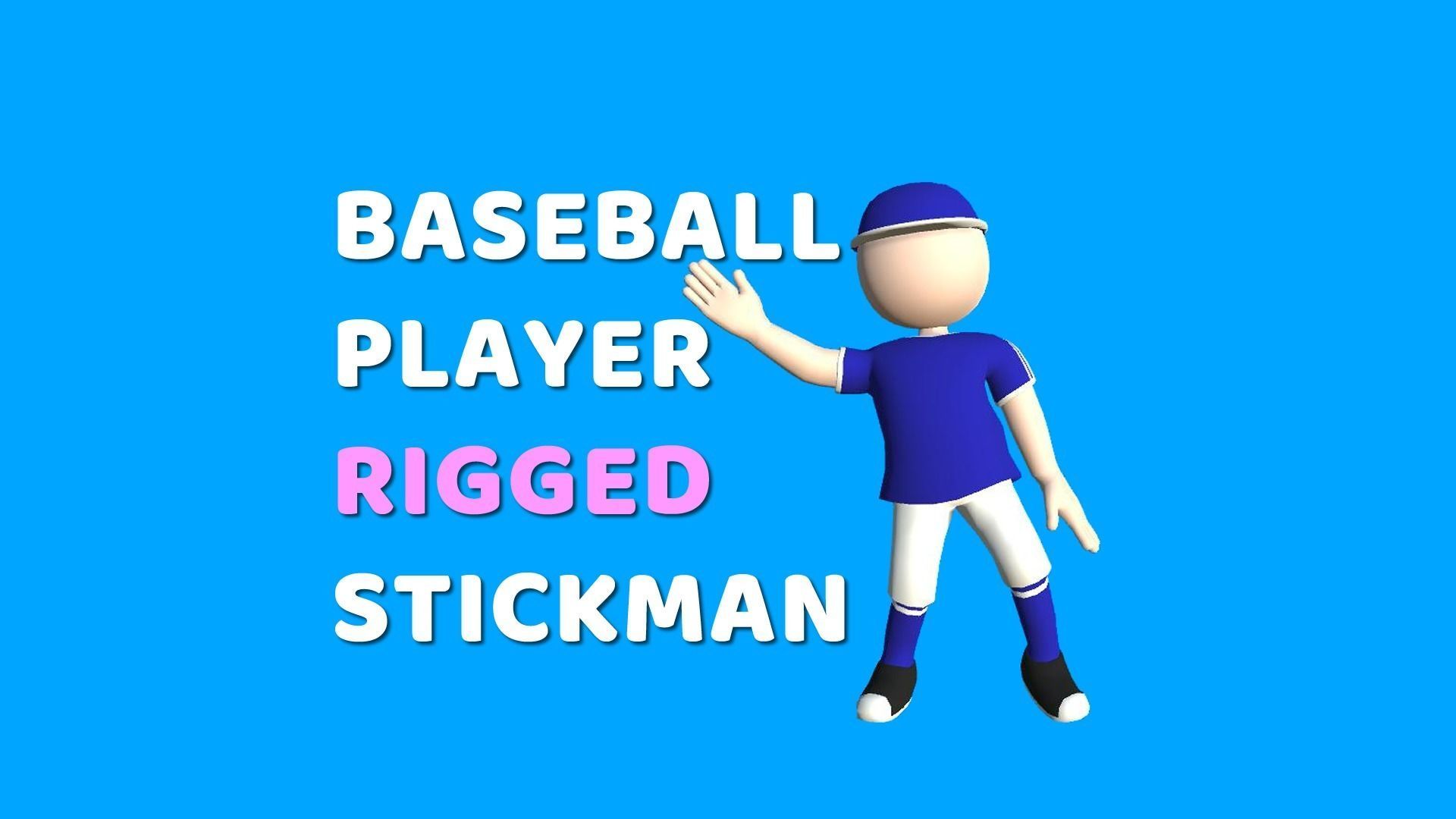 3D model Baseball Player - Simple Low Poly Stickman Character - 3D ...
