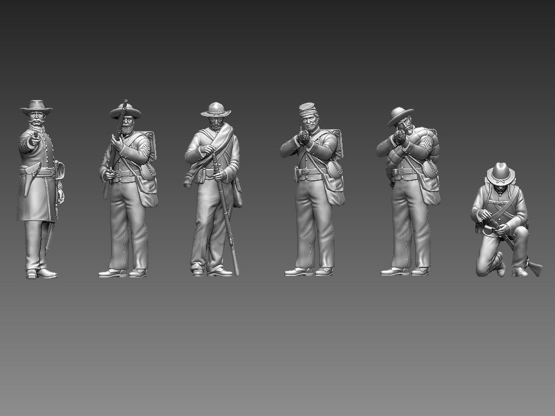 Attack Soldiers Confederate us civil war 3D model 3D printable | CGTrader
