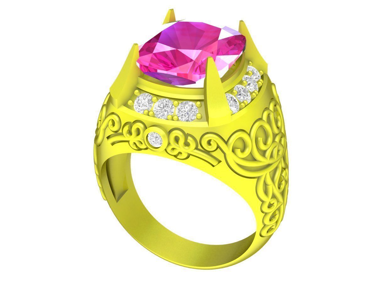 luxury art diamond men ring 4274 3D model 3D printable | CGTrader