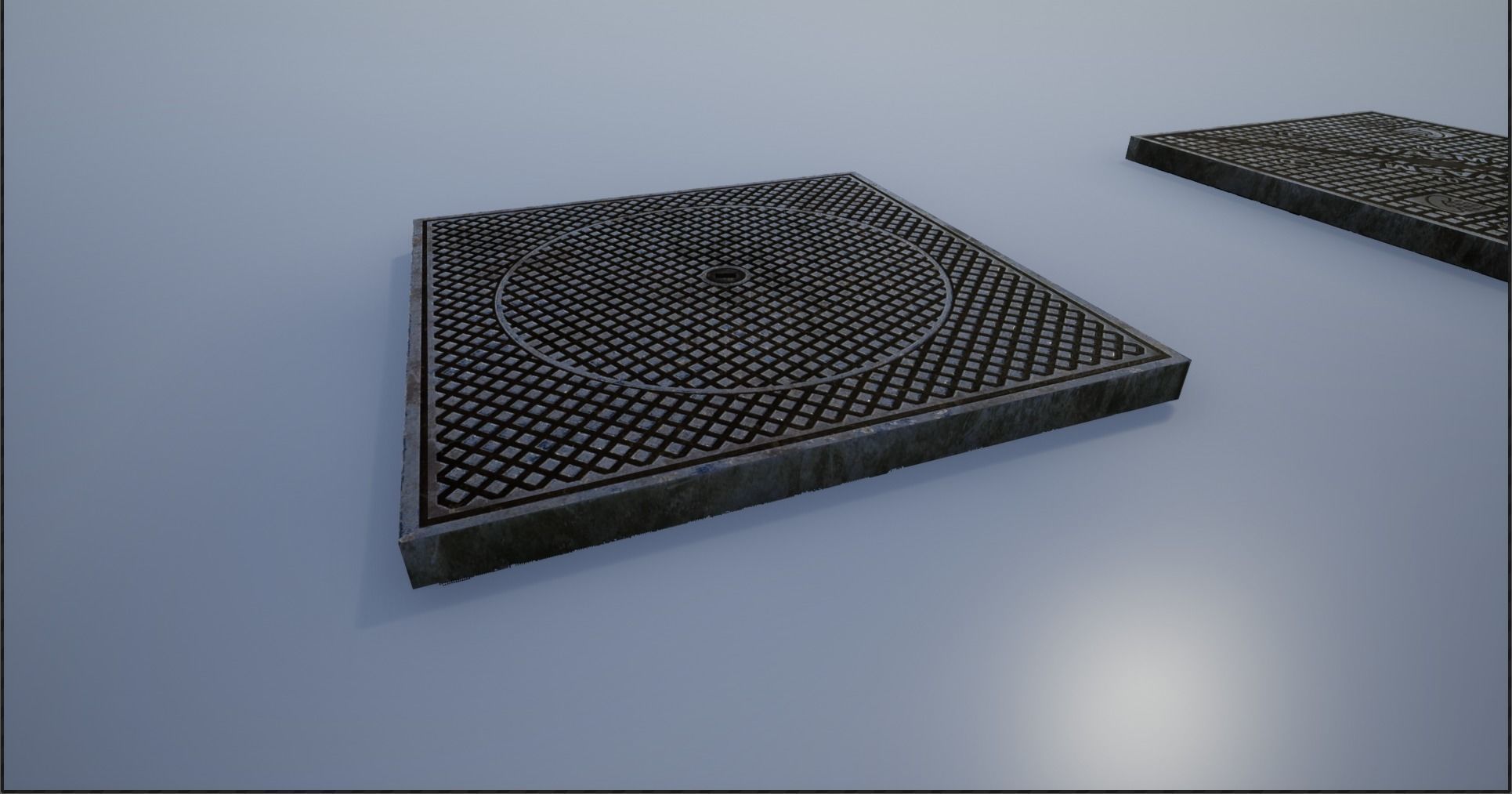 3D model Lowpoly Metal Street Sidewalk Vents VR / AR / low-poly | CGTrader