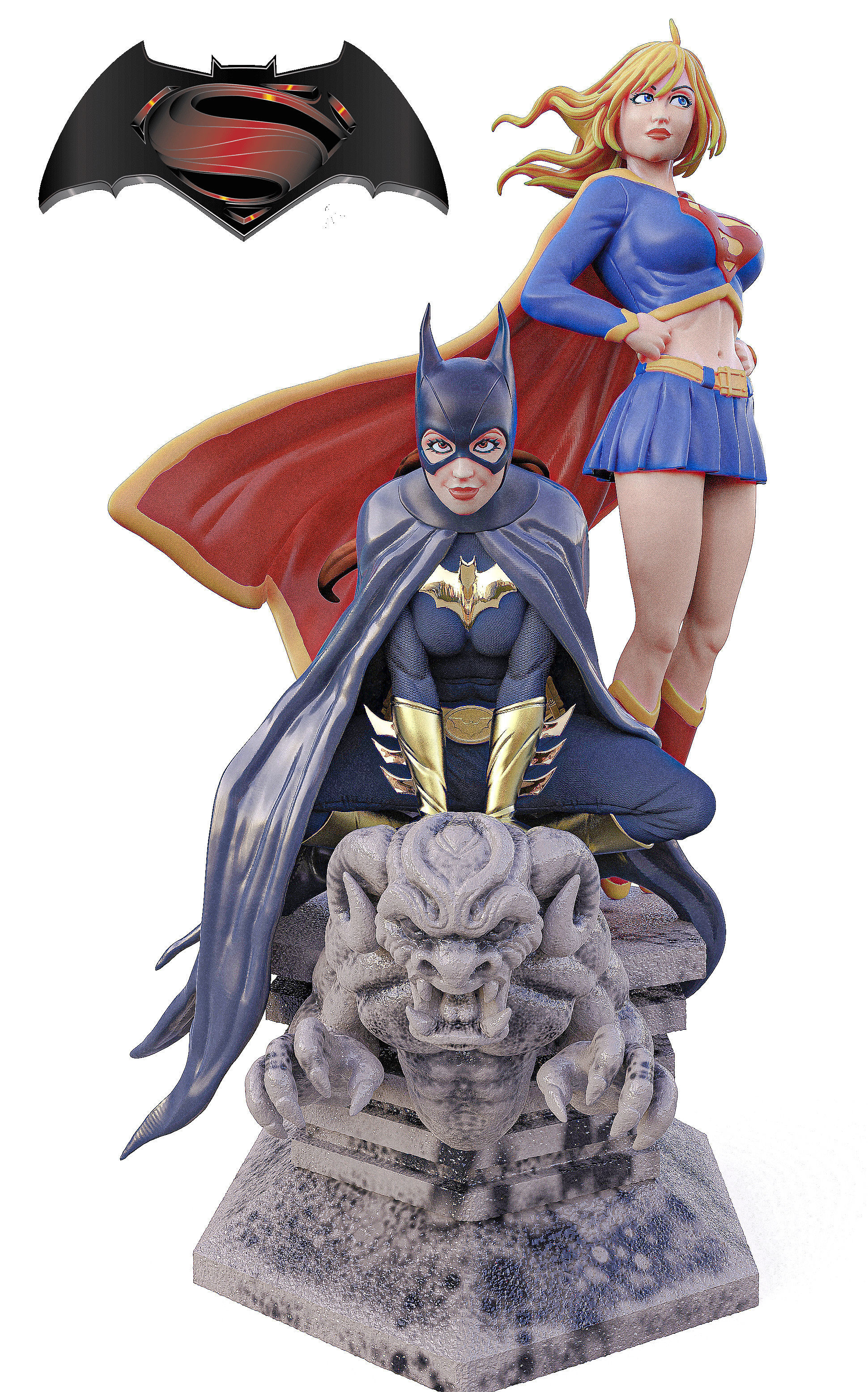 Batigirl Y Supergirl Batman 3d Model 3d Printable Cgtrader