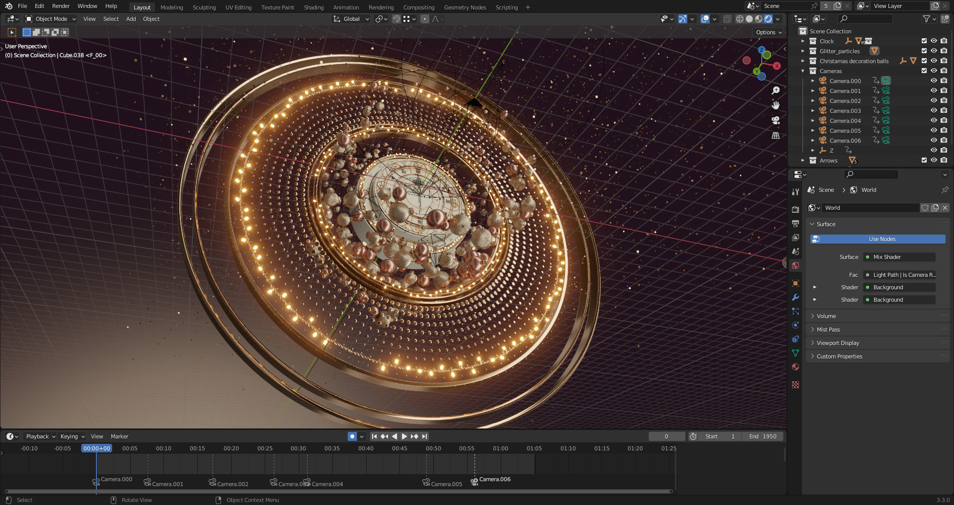 Animated New Year Clock Scene 3D model animated | CGTrader