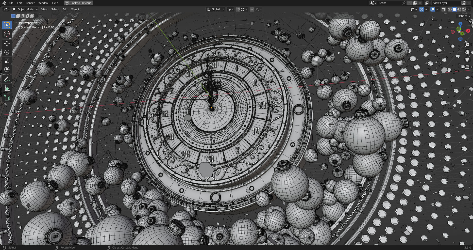 Animated New Year Clock Scene 3D model animated | CGTrader