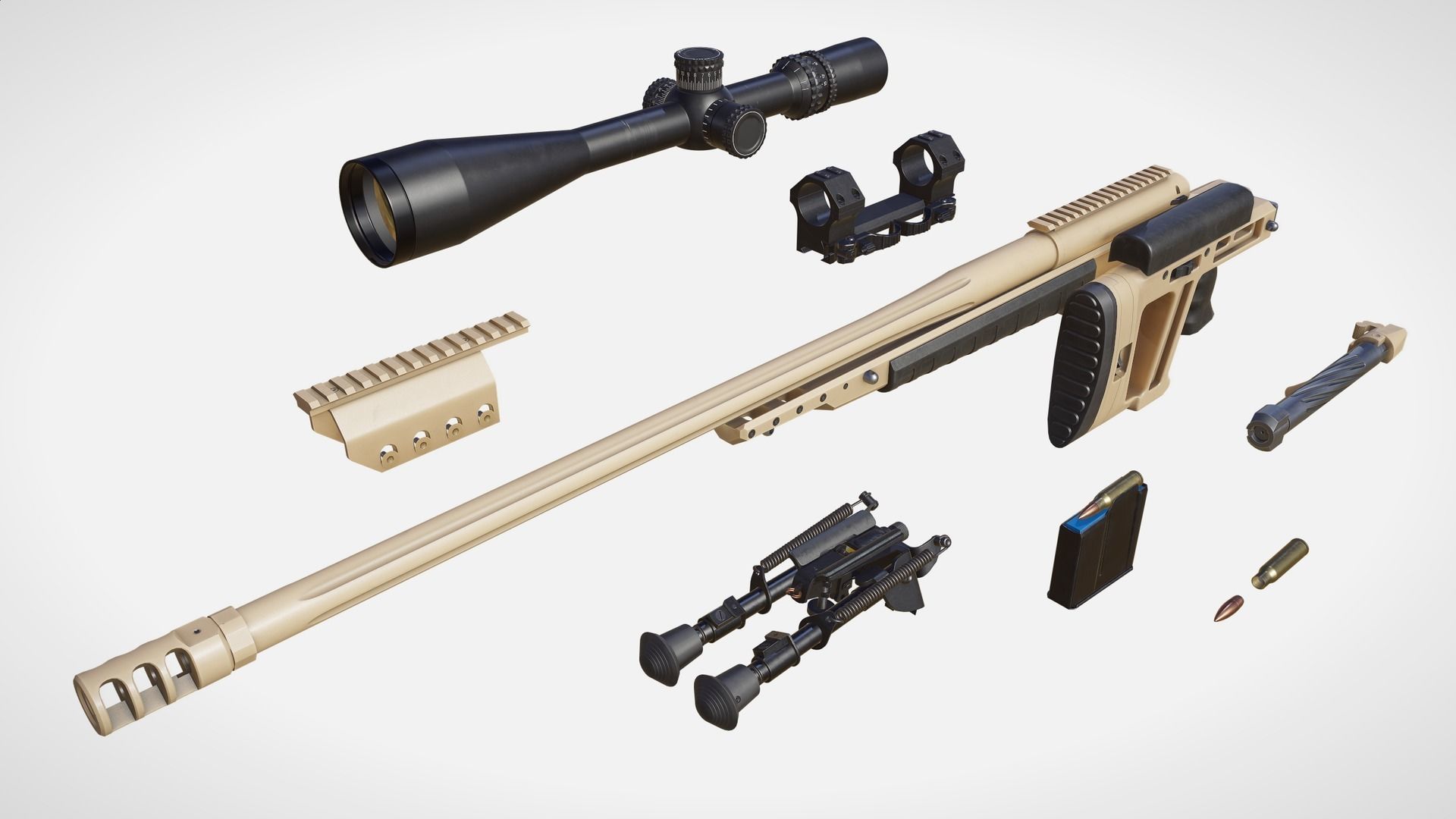 3D model Sniper rifle ORSIS T-5000 VR / AR / low-poly | CGTrader