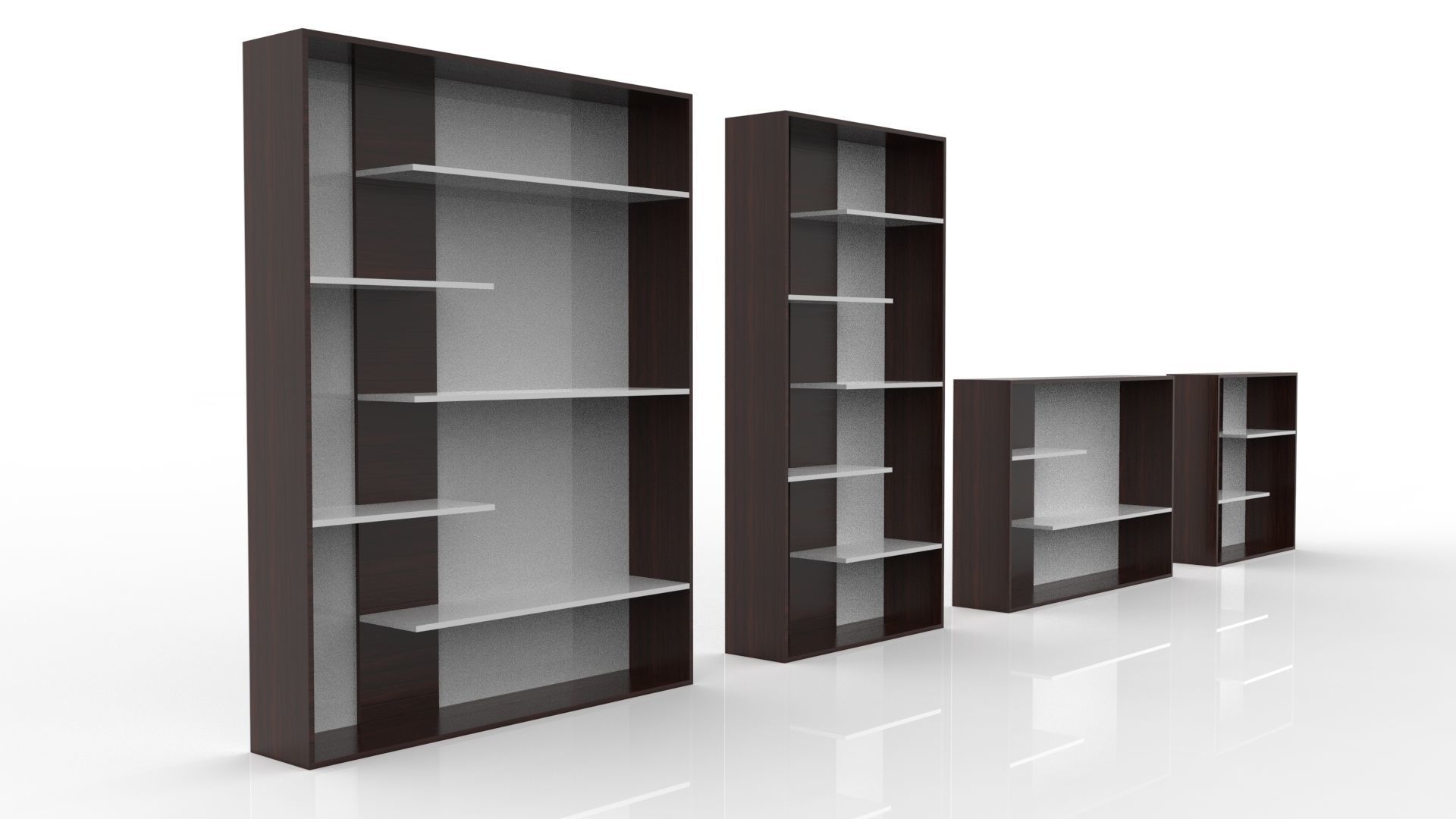Bookcases with shelves 3D model | CGTrader
