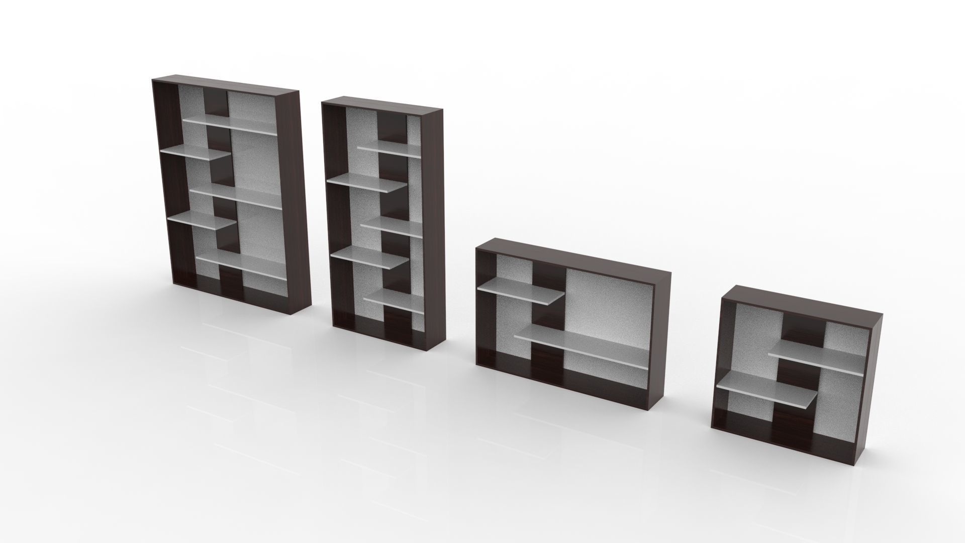 Bookcases with shelves 3D model | CGTrader