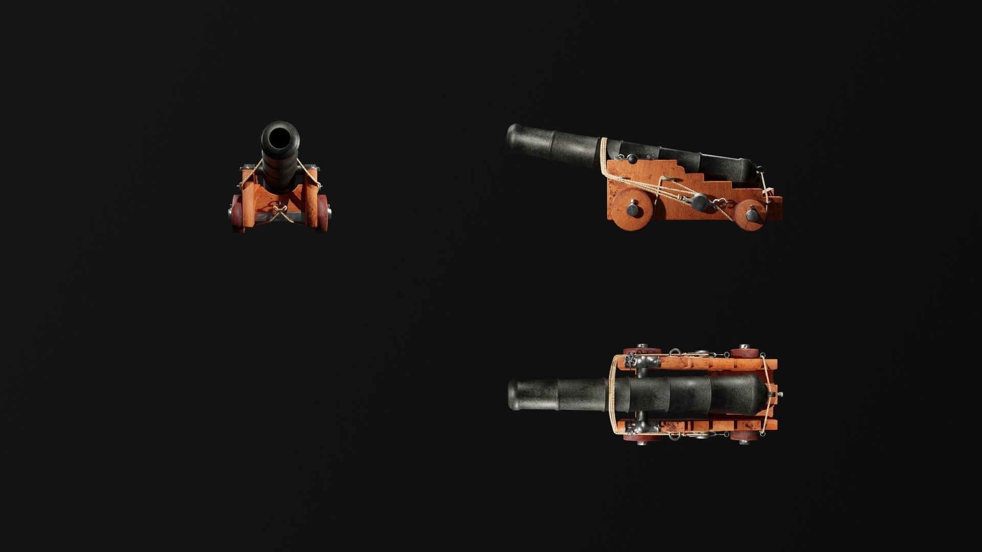 3D model 12pdr NAVAL CANNON of 18th centrury VR / AR / low-poly | CGTrader