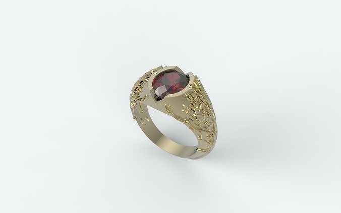 Roots signet ring 3D model 3D printable | CGTrader