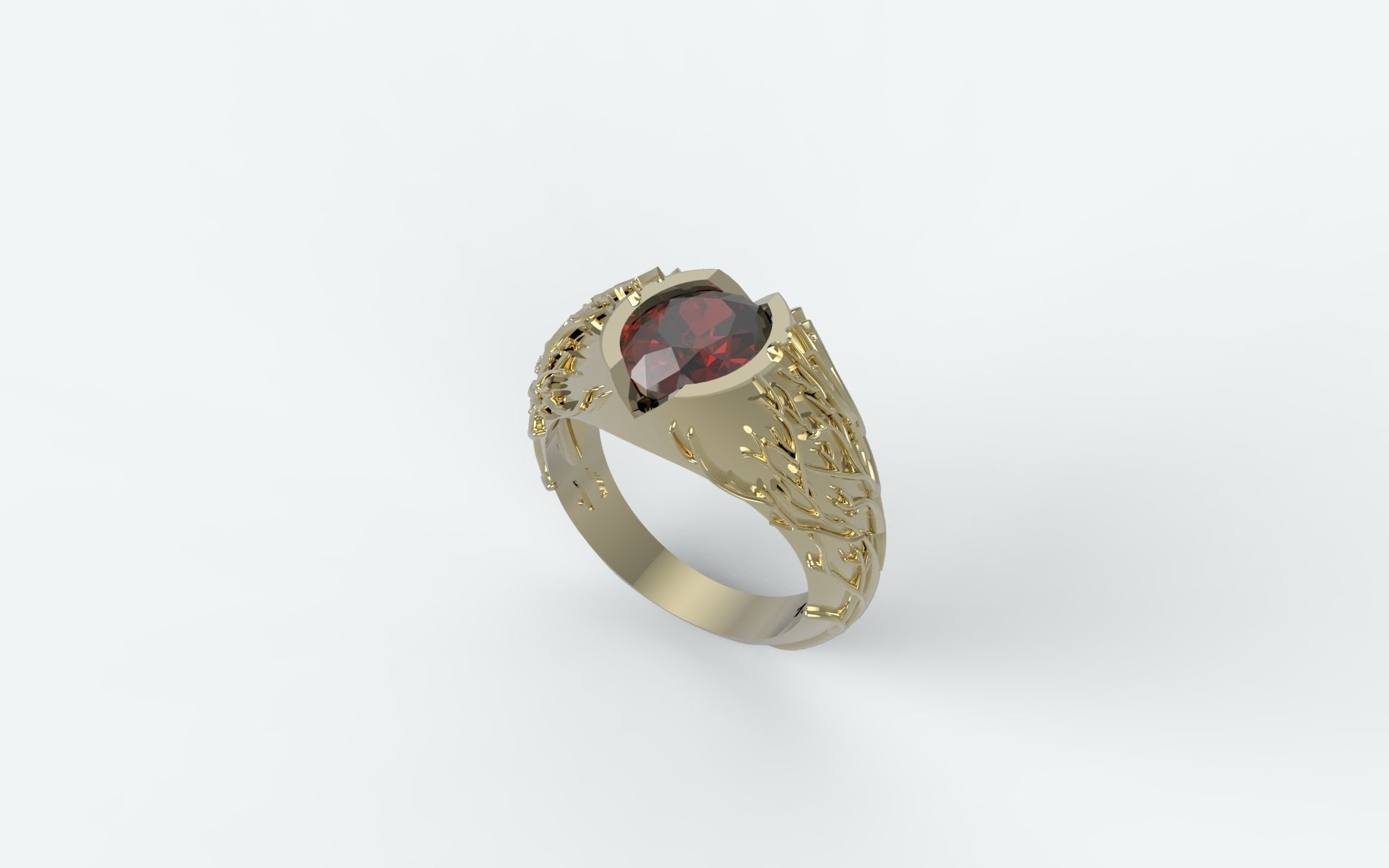 Roots signet ring 3D model 3D printable | CGTrader