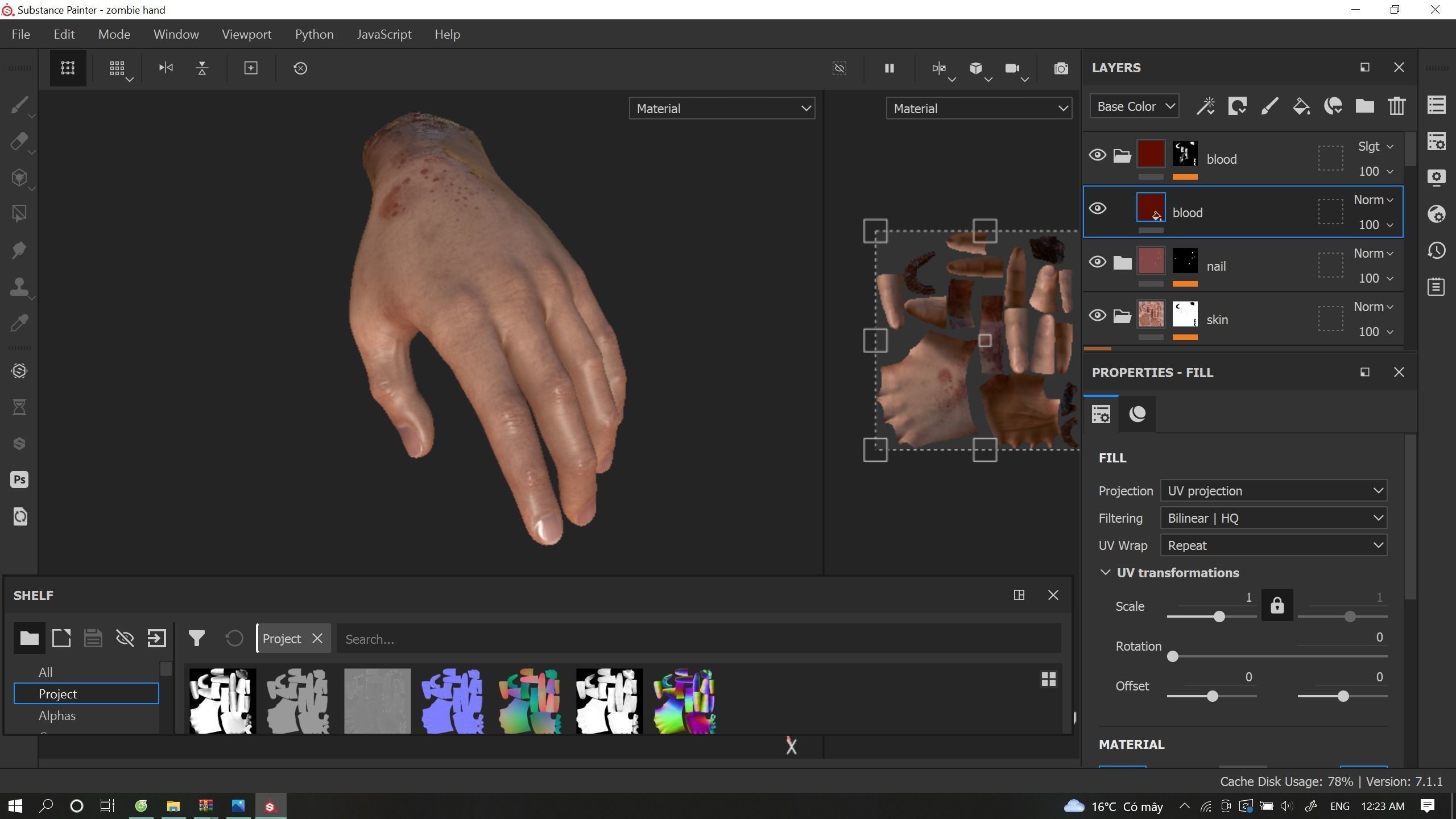 3D model Cut Off Zombie Hand VR / AR / low-poly | CGTrader