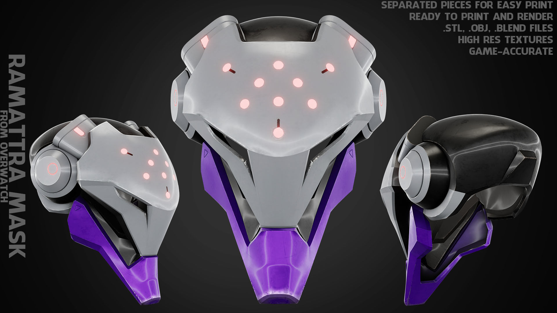 Overwatch 2 Ramattra Mask for Cosplay 3D model 3D printable | CGTrader