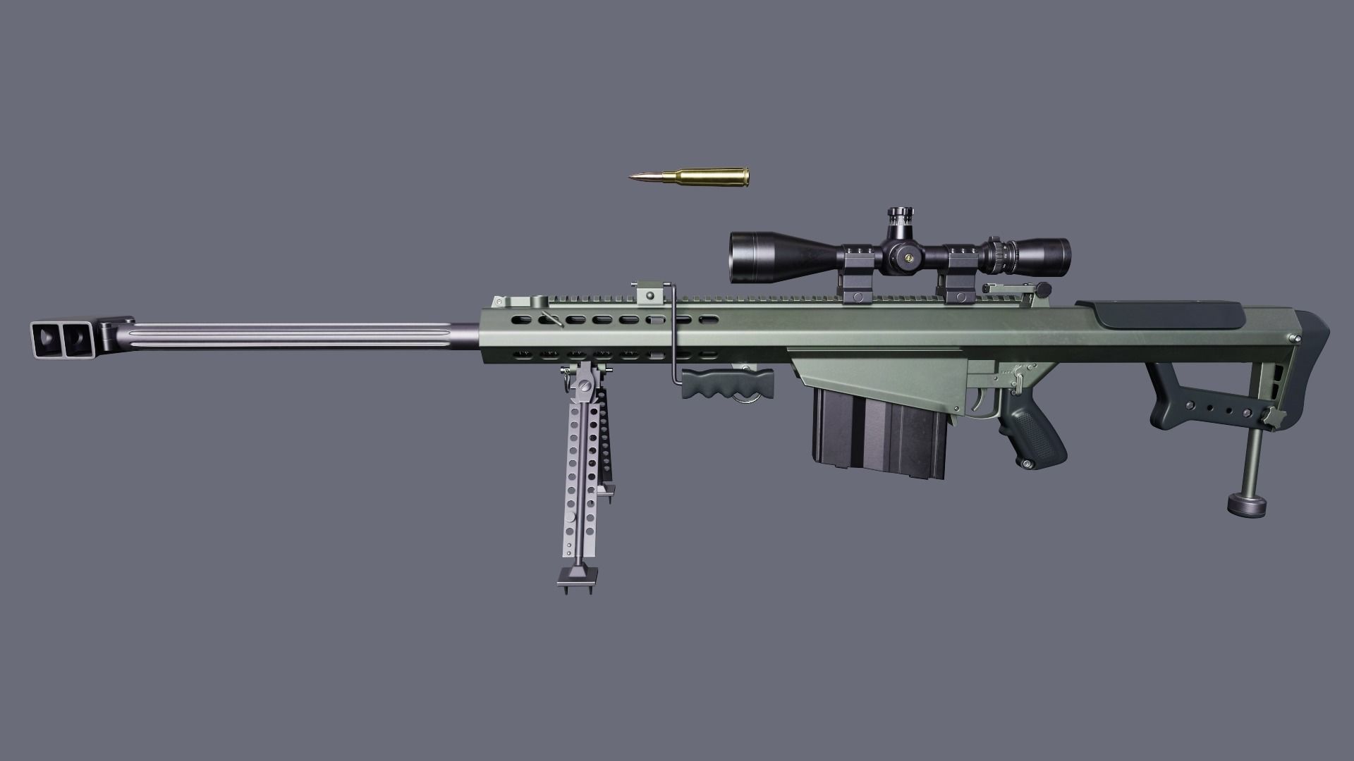 3D model Barrett M107 VR / AR / low-poly | CGTrader