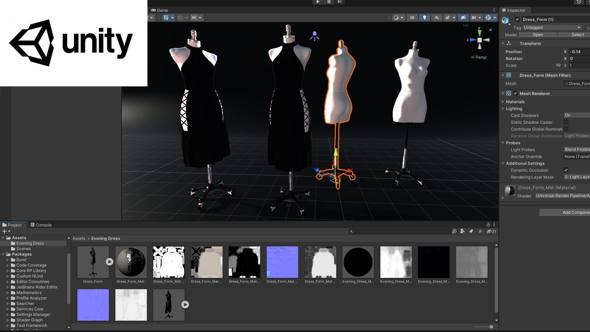 Evening Dress on Dress Form 3D model | CGTrader