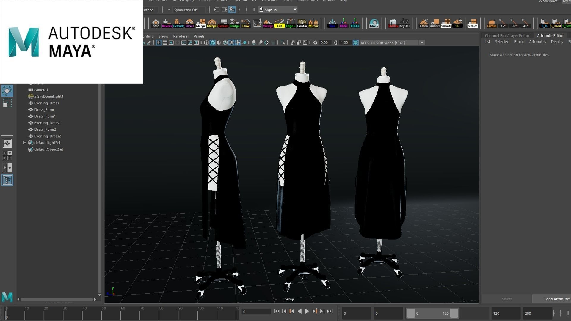 Evening Dress on Dress Form 3D model | CGTrader