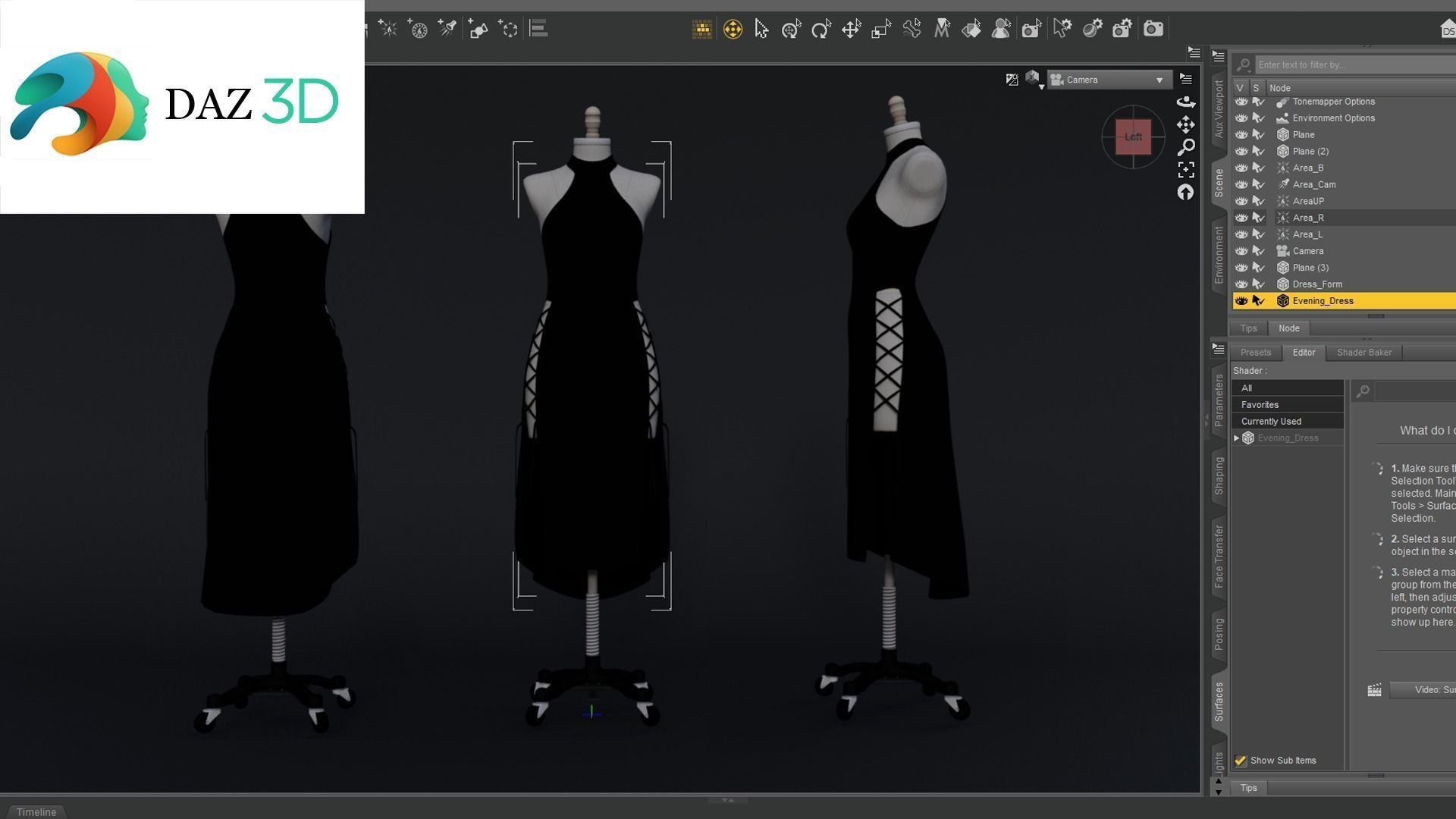 Evening Dress on Dress Form 3D model | CGTrader
