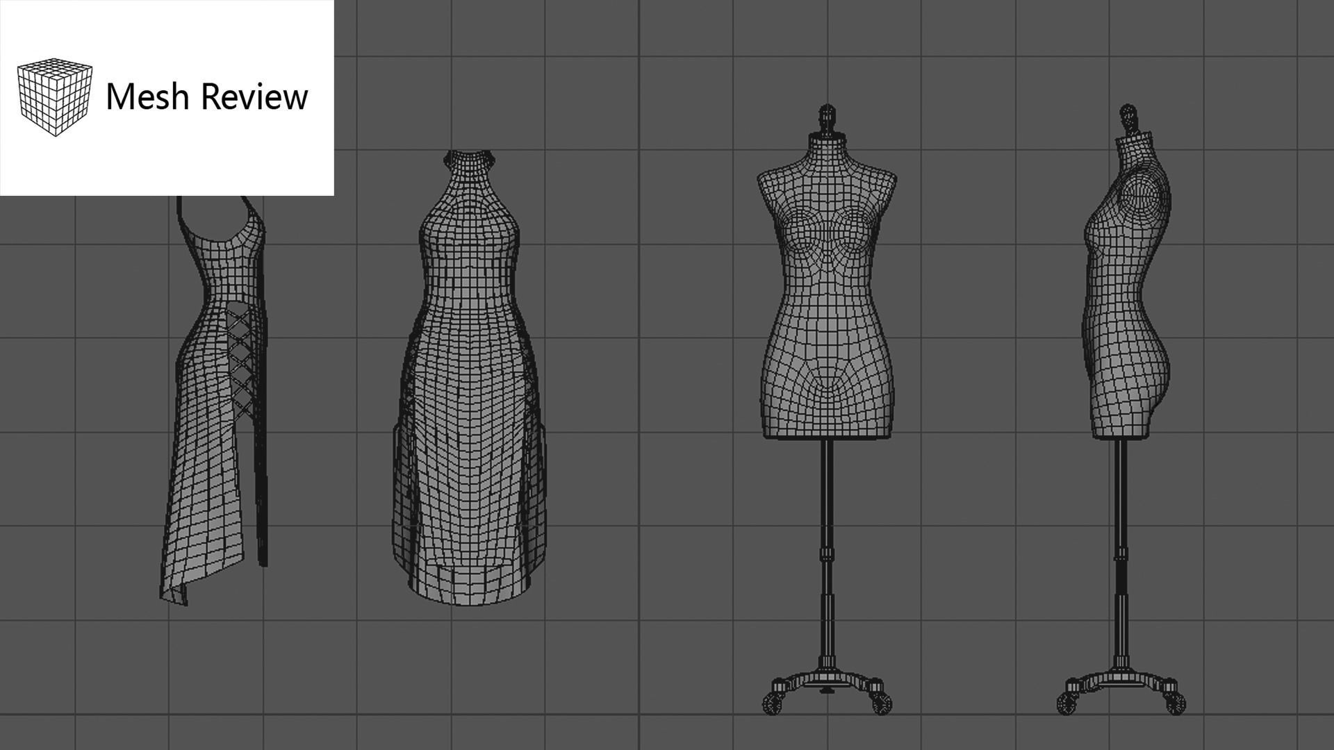 Evening Dress on Dress Form 3D model | CGTrader
